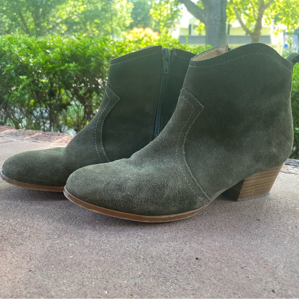 Anthropologie Olive Green Suede Boots - Gem
